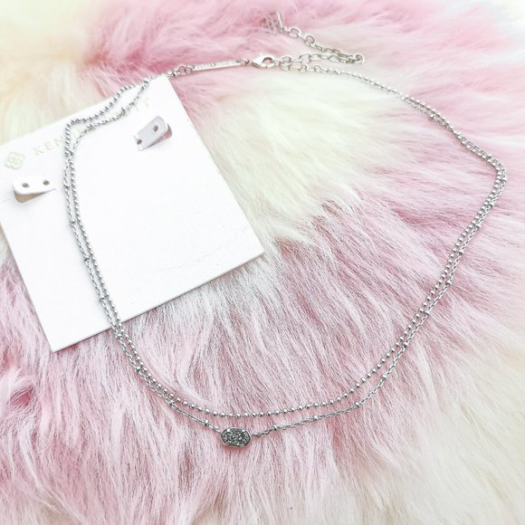 Kendra Scott | Jewelry | Silver Emilie Platinum Drusy Multi Strand ...